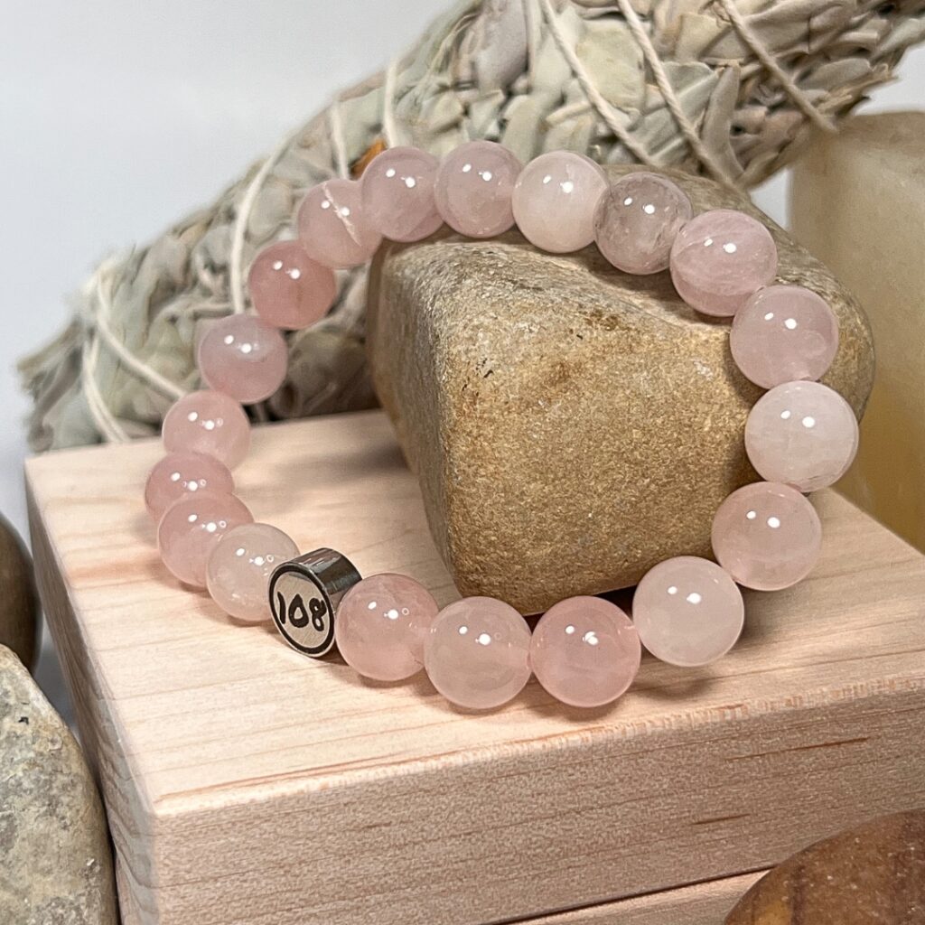 Rose Quartz Gemstone Bracelet – One Zero Eight Mala Jewelry