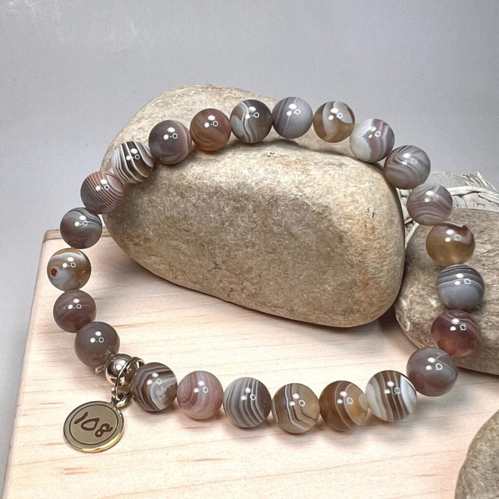 Botswana Agate Gemstone Bracelet – One Zero Eight Mala Jewelry