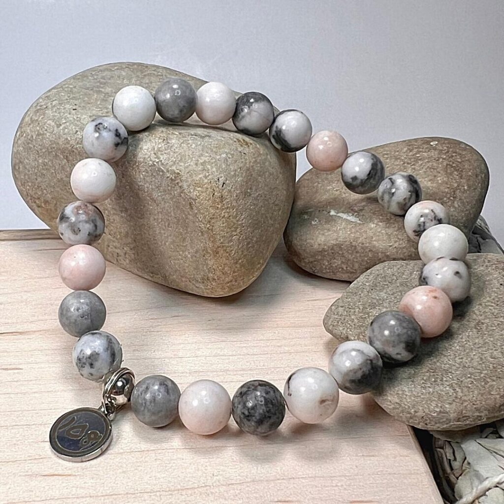 Pink Zebra Jasper Gemstone Bracelet – One Zero Eight Mala Jewelry
