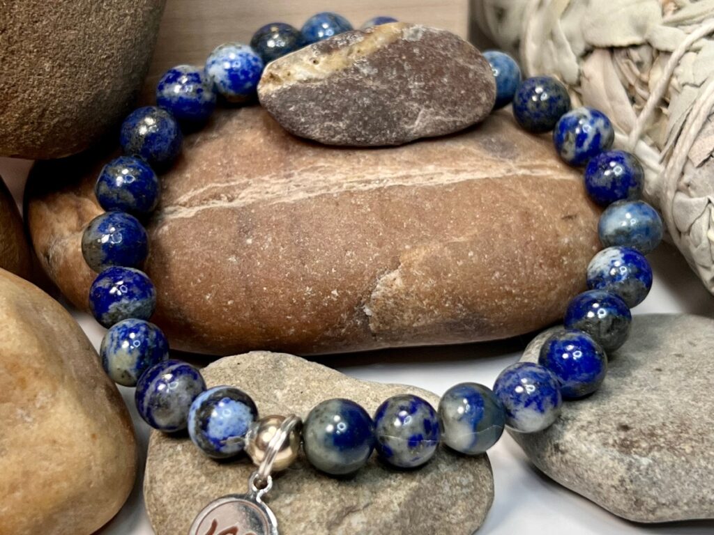 September – Lapis Lazuli Birthstone Bracelet – One Zero Eight Mala Jewelry
