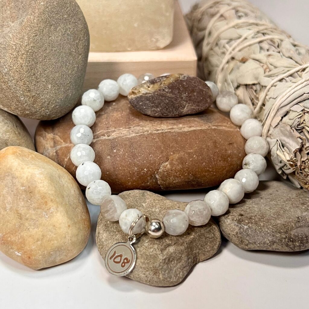 June – Moonstone Birthstone Bracelet – One Zero Eight Mala Jewelry