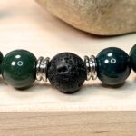 10mm Moss Agate with Lava Bracelet – One Zero Eight Mala Jewelry
