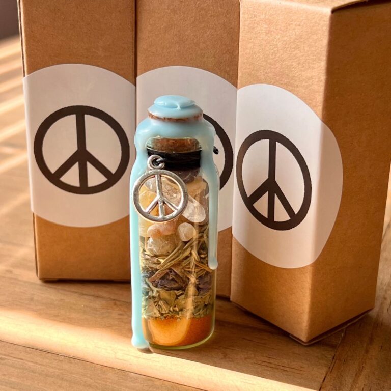Handmade Peace & Healing Spell Jar – One Zero Eight Mala Jewelry
